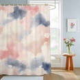 Bathroom Shower Curtain Abstract Pink Blue Color Block Waterproof ...