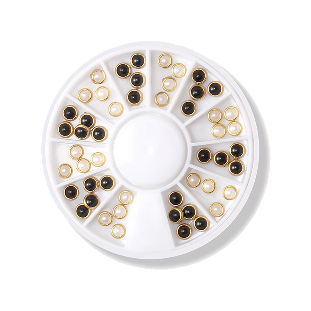Flat Half Round Pearl Cabochon Nail Art DIY, Flat Back Plastic Beads ...