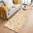 Abstract Coral Rectangle Area Rug 2x6 ft Beige Orange Color Block ...