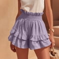 Aboser Ruffled Tiered Shorts for Women Pleated Boho Shorts Summer High ...