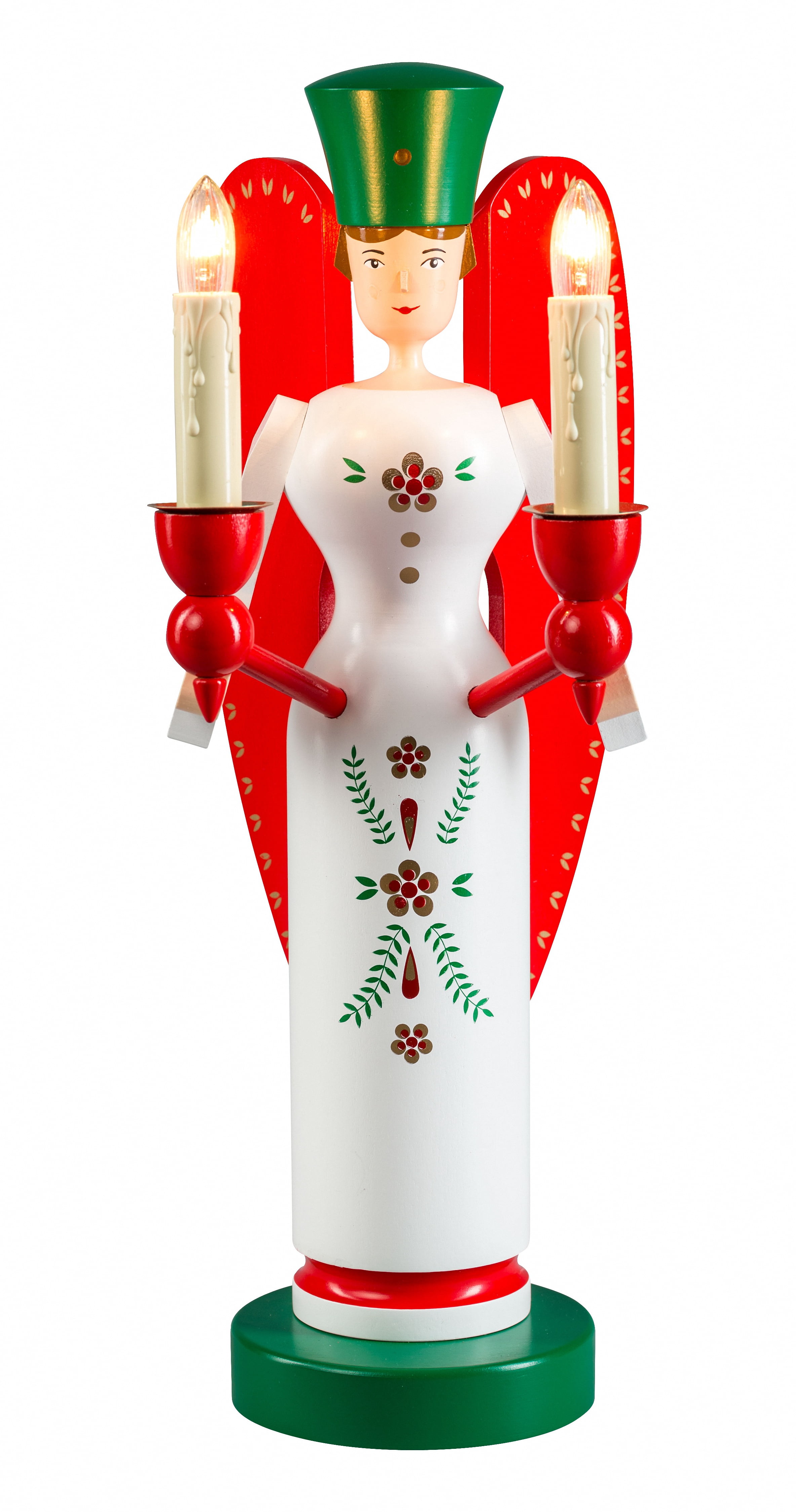 German candlestick angel, height 32 cm / 13 inch, electrically ...