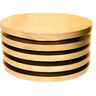 Meridian Furniture Doma Round Matte Black Metal Coffee Table with Glass ...