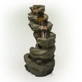 Alpine Corporation 6-Tier Waterfall Fountain w/ LED Light, 48 Inch Tall ...