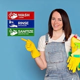 WASH, Rinse, SANITIZE Stickers, 2.75" X 9", 1 of Each Sticker - Walmart.com
