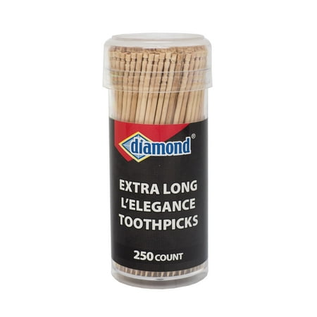 Diamond L'Elegance Extra Long Toothpicks with Resealable Container, 250 ...
