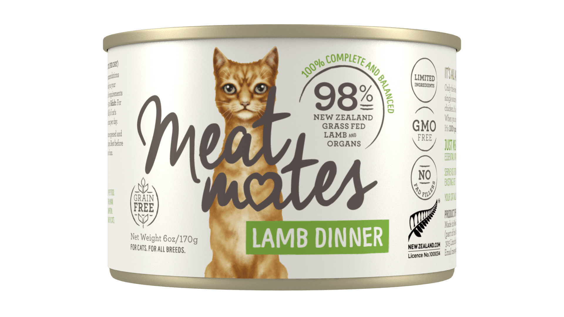 Meat Mates Lamb Grain-Free Canned Cat Food Dinner, Case of 24 (6 oz ...