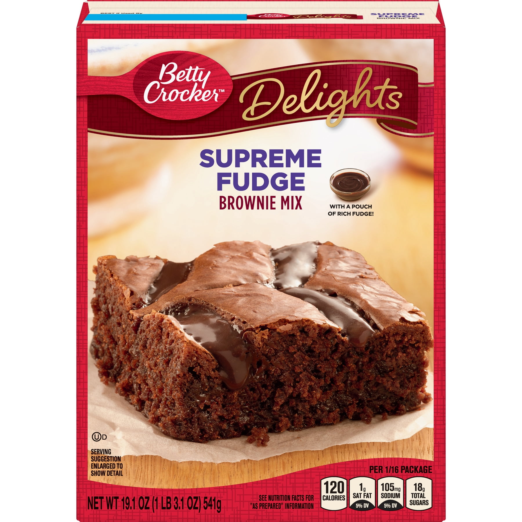 Betty Crocker Delights Supreme Fudge Brownie Mix, 19.1 oz - Walmart.com ...