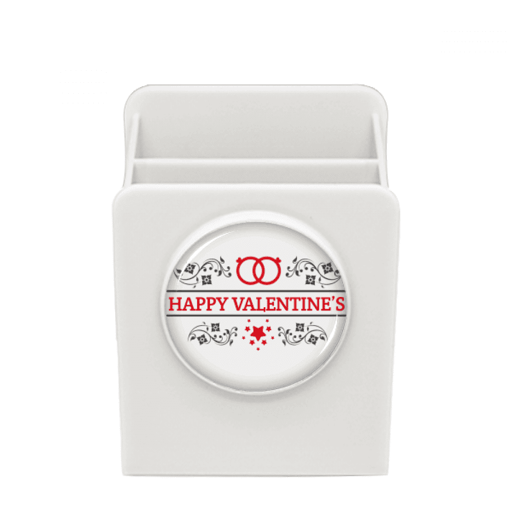 Red Black Happy Valentine's Day Desk Pencil Holder Cup Pen Organizer ...