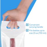 Impresa Resealable Wine To Go Bag- Disposable, 25 oz fit, Clear Plastic ...