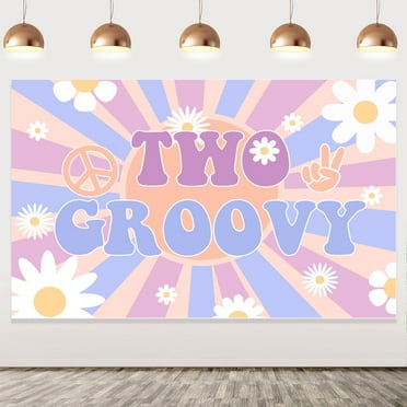 2nd Birthday Banner, Two Groovy Birthday Backdrop for Hippie Boho Party ...