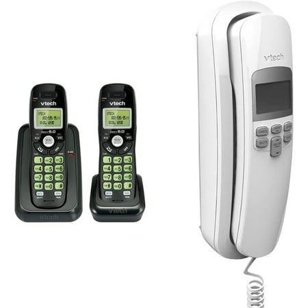 Dect 6.0 2-Handset Cordless Phone System with Caller ID, Backlit Keypad ...