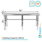 Sportsman Series Upturned Edge Stainless Steel Work Table 24 x 36 ...