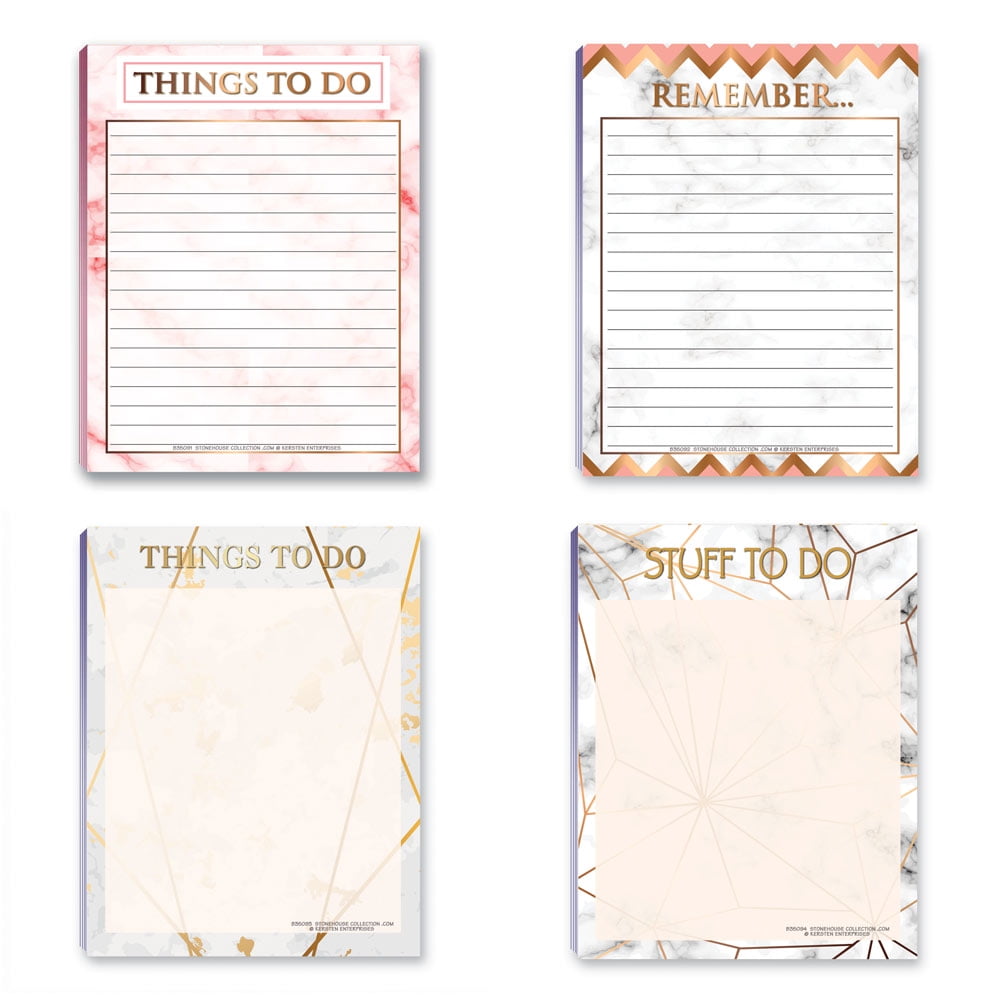 Marble Notepads - 4 To Do List Assorted Notepads - 685 - Walmart.com