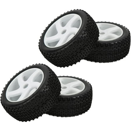 4pcs RC Car Tires Set,Rubber Tires Wheel Rim Set with Uneven Texture ...