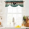 Chicken Eggs Tie Up Valances Curtain, Farmhouse Animal Teal Green Wood ...