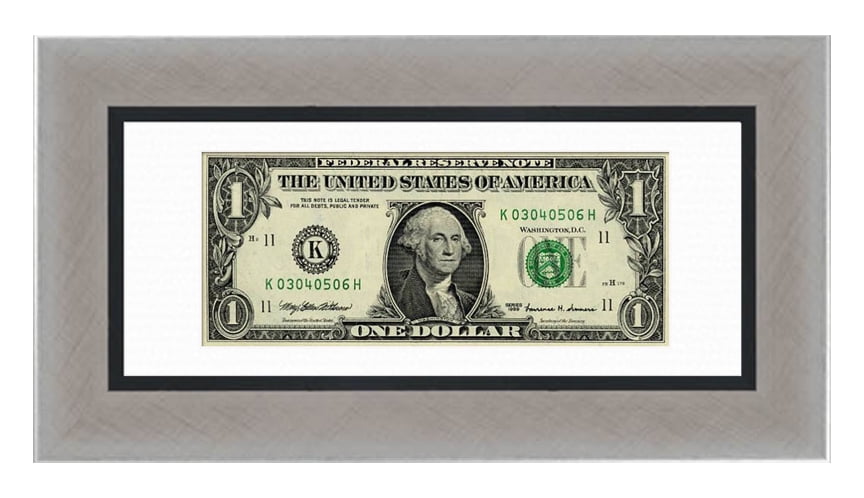 Dollar Bill Frame For Your First Dollar - Metallic Silver Contemporary ...