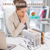 Clear Desktop File Organizer, 5 Compartments Acrylic Office Document ...