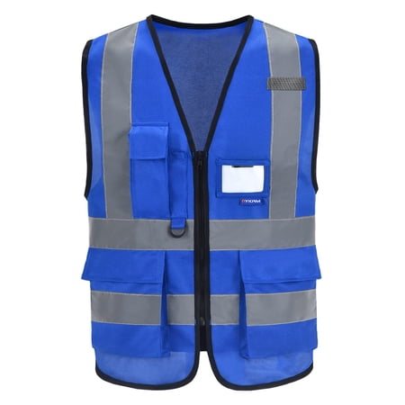 A-SAFETY Blue High Visibility Vest Reflective Safety Vest,Hi Vis Bright ...