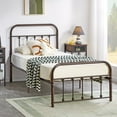 VECELO Twin Size Metal Bed Frame, Foundation Heavy Duty Steel Slats ...