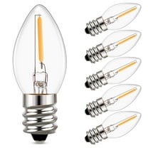 T22 LED Filament Bulb, E12 Candelabra Base Bulbs (Amber Glow),Vintage Tubular Night Light Bulb ...