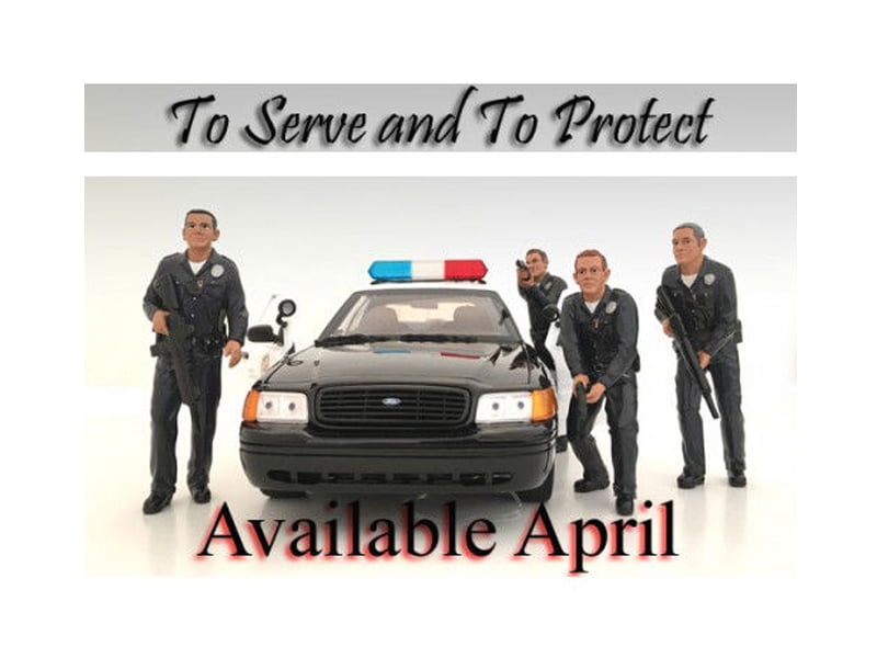 Police Officers 4 Piece Figure Set For 1:18 Scale Models by American ...