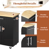 Walsunny Kitchen Island Table Stand with Storage on Wheels,Rolling ...