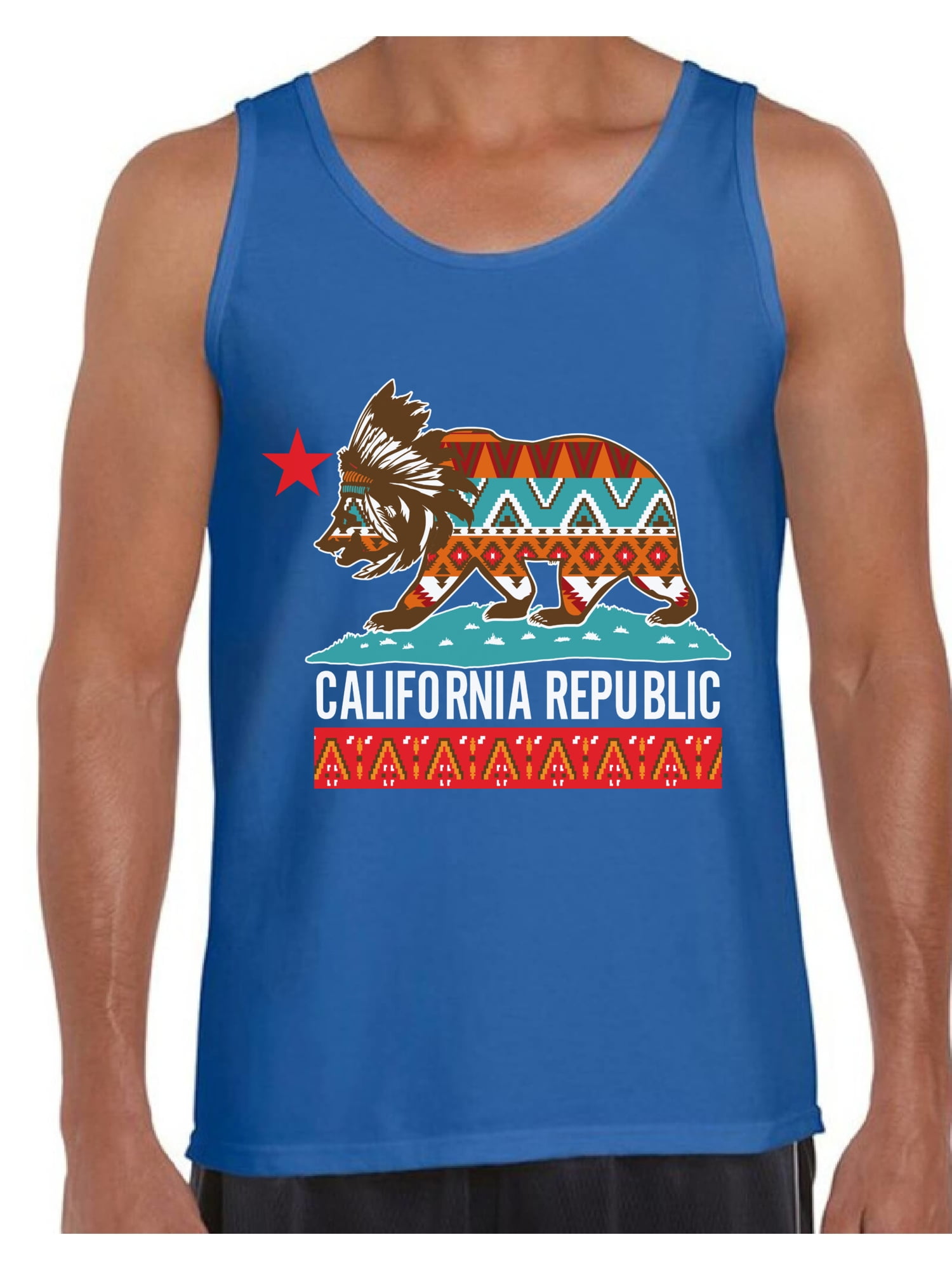 Awkward Styles California Tribal Print Tank Top for Men California Bear ...