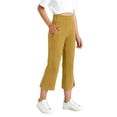 Chiccall Girls Split Ankle Kick Capris Pants Summer Trendy Elastic High ...