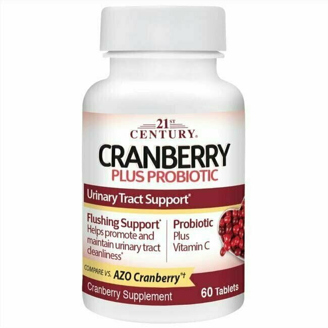 21st Century Cranberry Plus Probiotic Tablets, 60 Each – (Pack of 3)