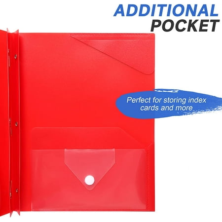 5 Pack 2-Pocket Folder with Prongs, Plastic Folders with Pockets and ...