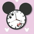 Disney Mickey & Minnie Mouse Cartoon Ears Quartz Wall Clock, Cordless ...