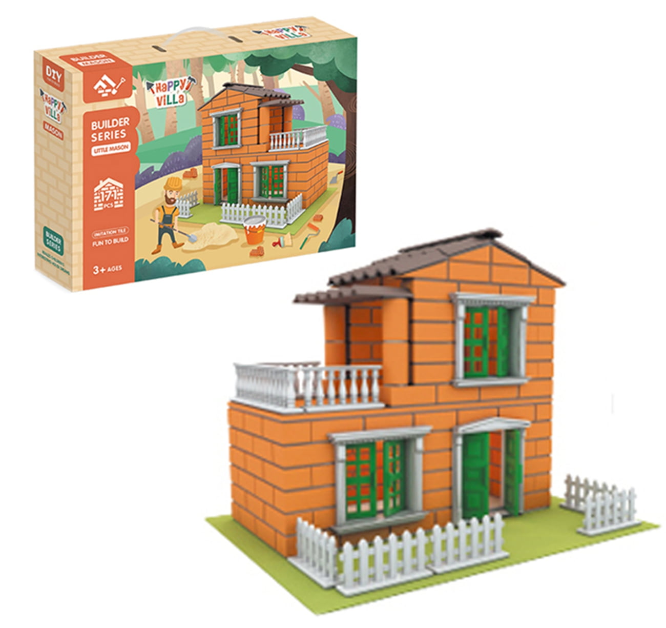 House Tile Roof and Brick Construction Set, 171 Building Blocks, STEM ...