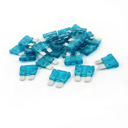 30 Pcs 15Amp 15A Teal Blue Body Two Prong Blade Plug-in ATC Fuses ...