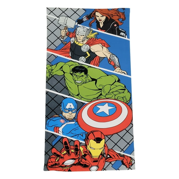 Avengers Beach Towel 54" x 27" Microfiber Marvel Hulk Thor Iron Man ...