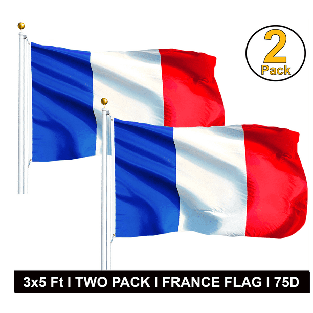 G128 - TWO PACK of FRANCE FRENCH FLAG NEW 3x5ft WITH BRASS GROMMETS ...
