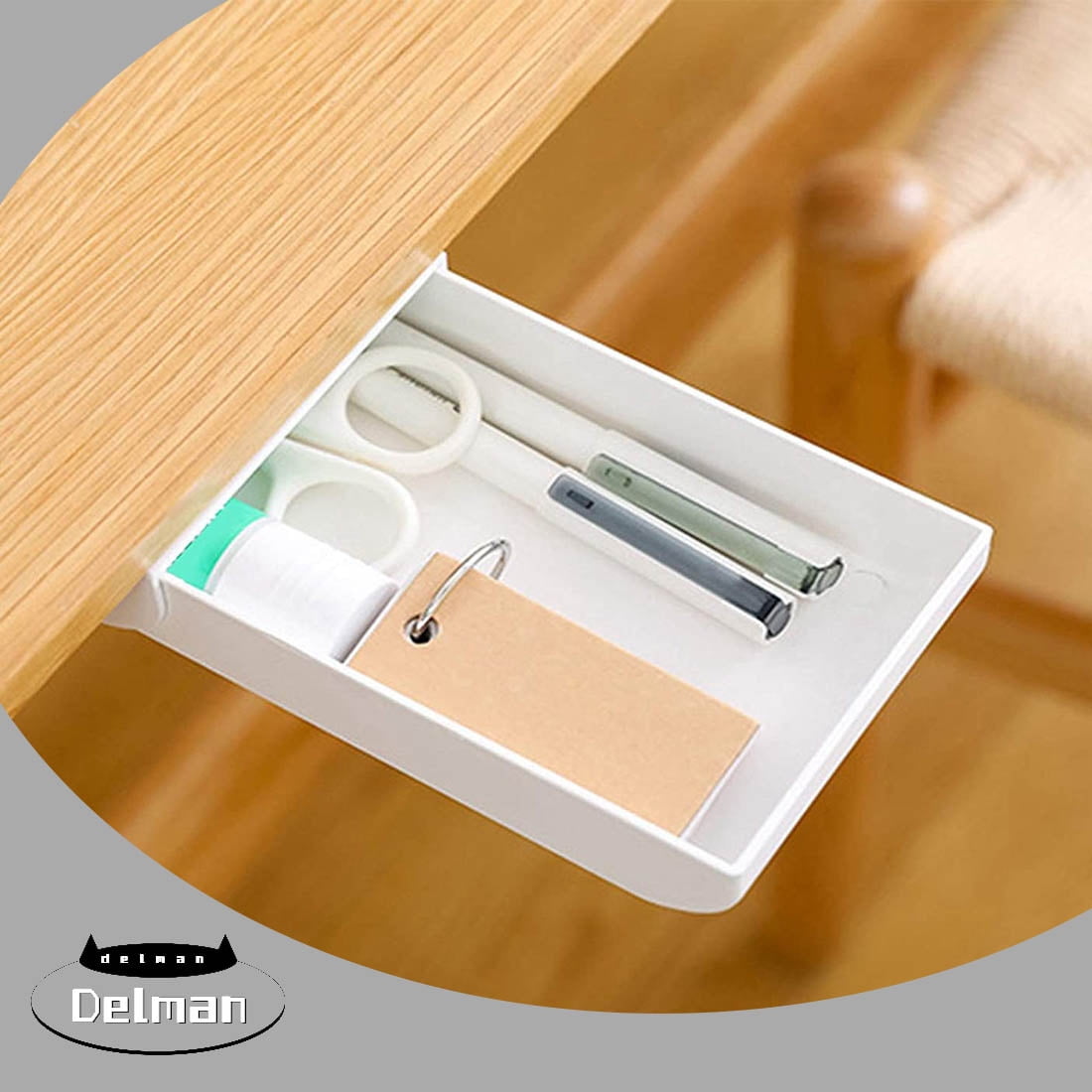 Drawer Storage Box, Concealed Storage Box Container Office Storage ...