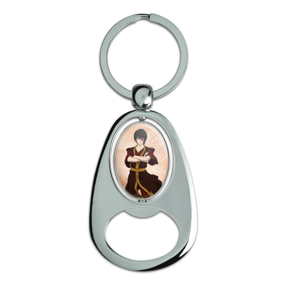 Avatar the Last Airbender Zuko Keychain Chrome Metal Spinning Oval ...