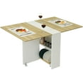 AMUZER Folding Dinner Table with 2 Storage Racks and 6 Wheels, Drop ...
