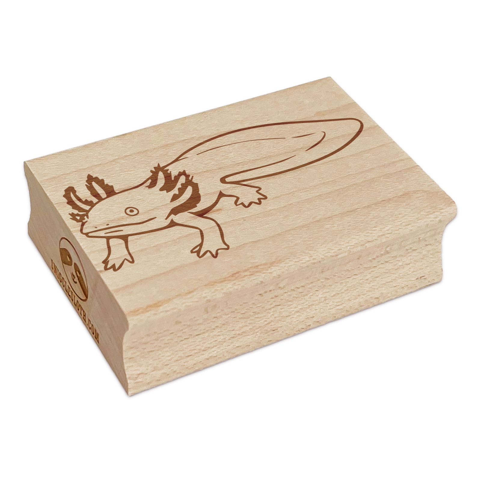 Realistic Albino Axolotl Mexican Amphibian Rectangle Rubber Stamp ...