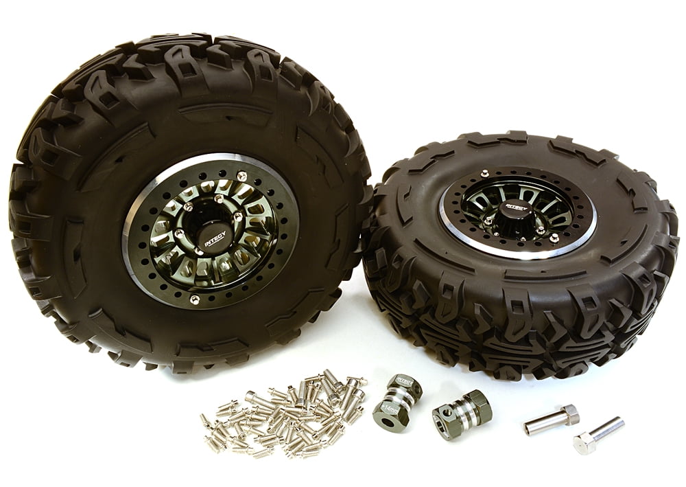 Integy RC Toy Model Hop-ups C27039GUN 2.2x1.5-in. High Mass Alloy Wheel ...