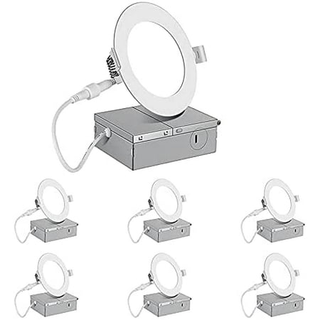 4Inch LED Recessed Slim Pot Light with Junction Box | Dimmable LED Pot ...