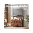 5-Drawer TV Stand Entertainment Center for 45" TV, Fabric & Wood Media ...