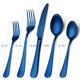 Blue Silverware Set, 20-Piece Silverware Flatware Cutlery Set ...