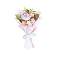 Crochet Flower Bouquet Handmade Knitted Rose Puff Flower Pink for ...