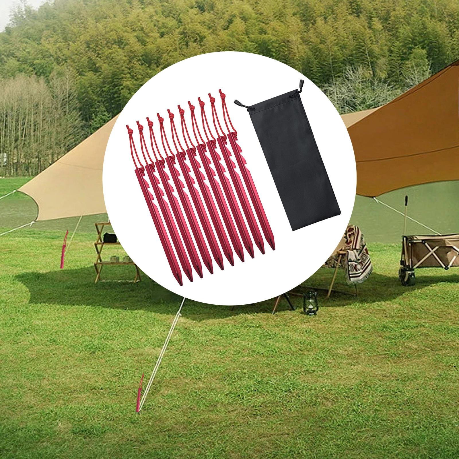 10 piezas de carpa estacas colabas de carpa triangular de servicio ...