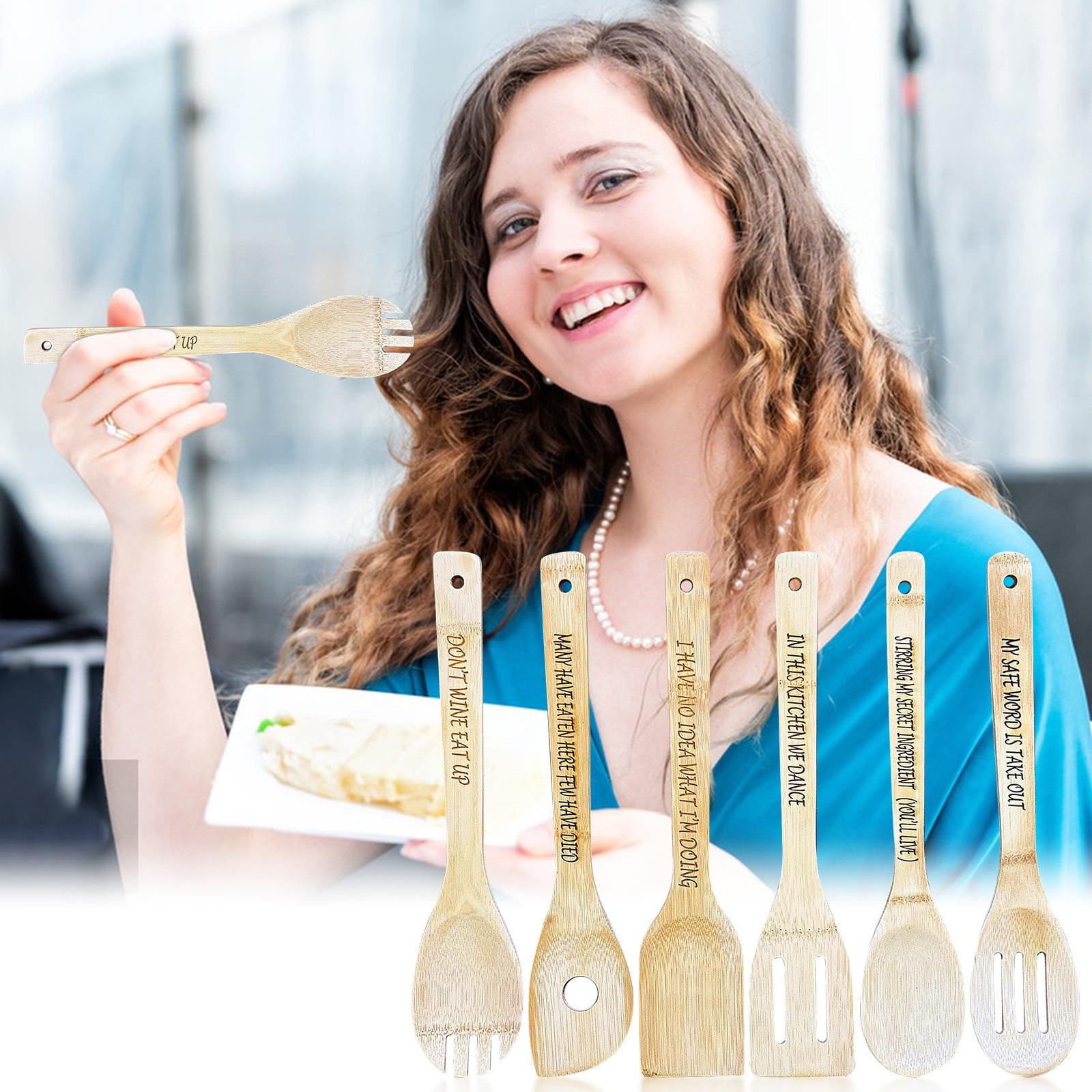 Click here for Aqestyerly Funny Wooden Spoon Set 6pcs Engraved Sp... prices