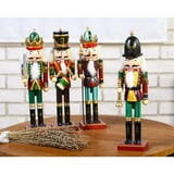 2 x 30cm Wooden Soldier Nutcracker with Drum and , Traditional with ...
