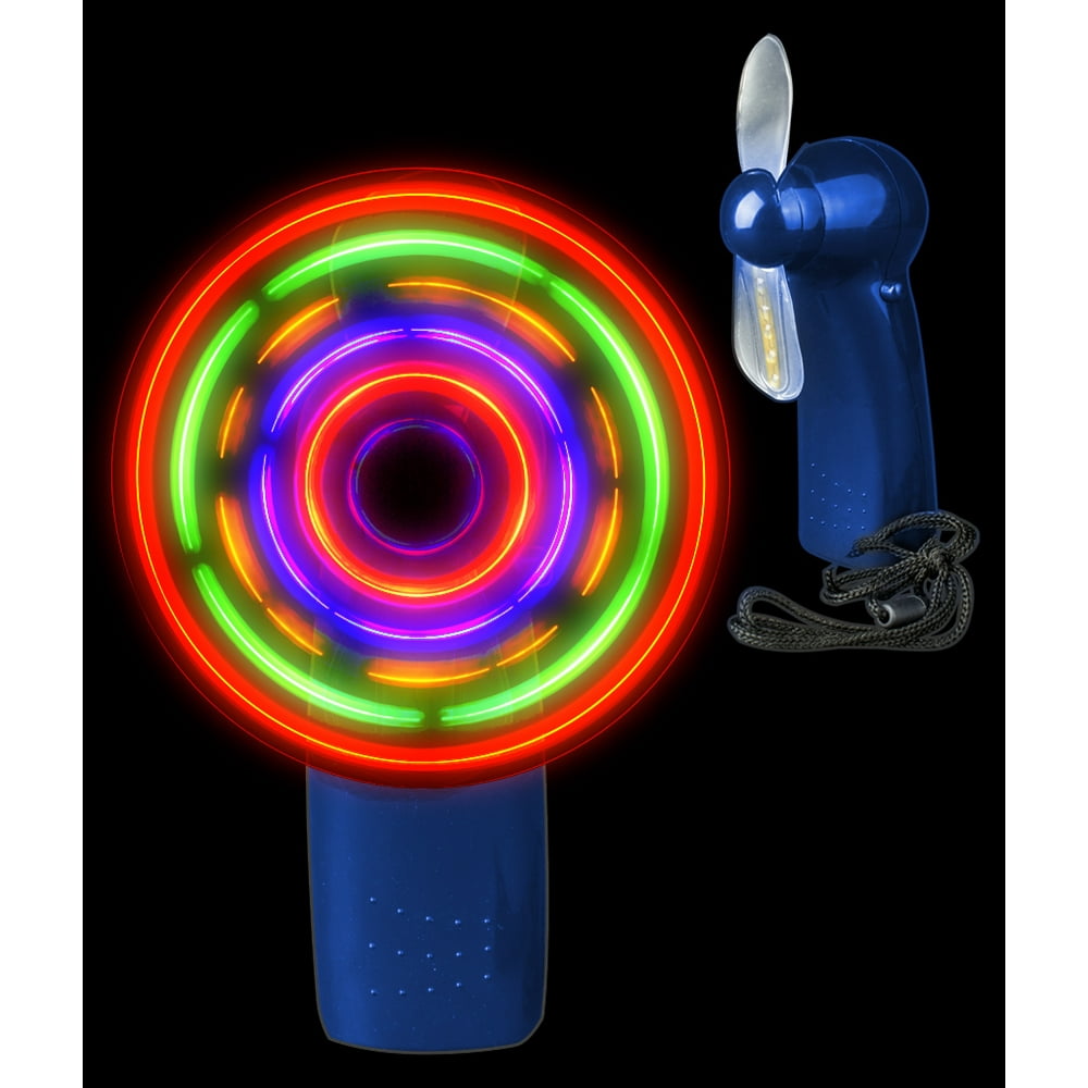Fun Central (AU166) 1 pc Blue LED Fan, Handheld LED Light Up Fan, LED ...