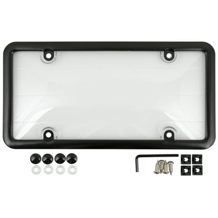 Auto Drive Black Anti-theft License Plate Cover and Frame - Walmart.com
