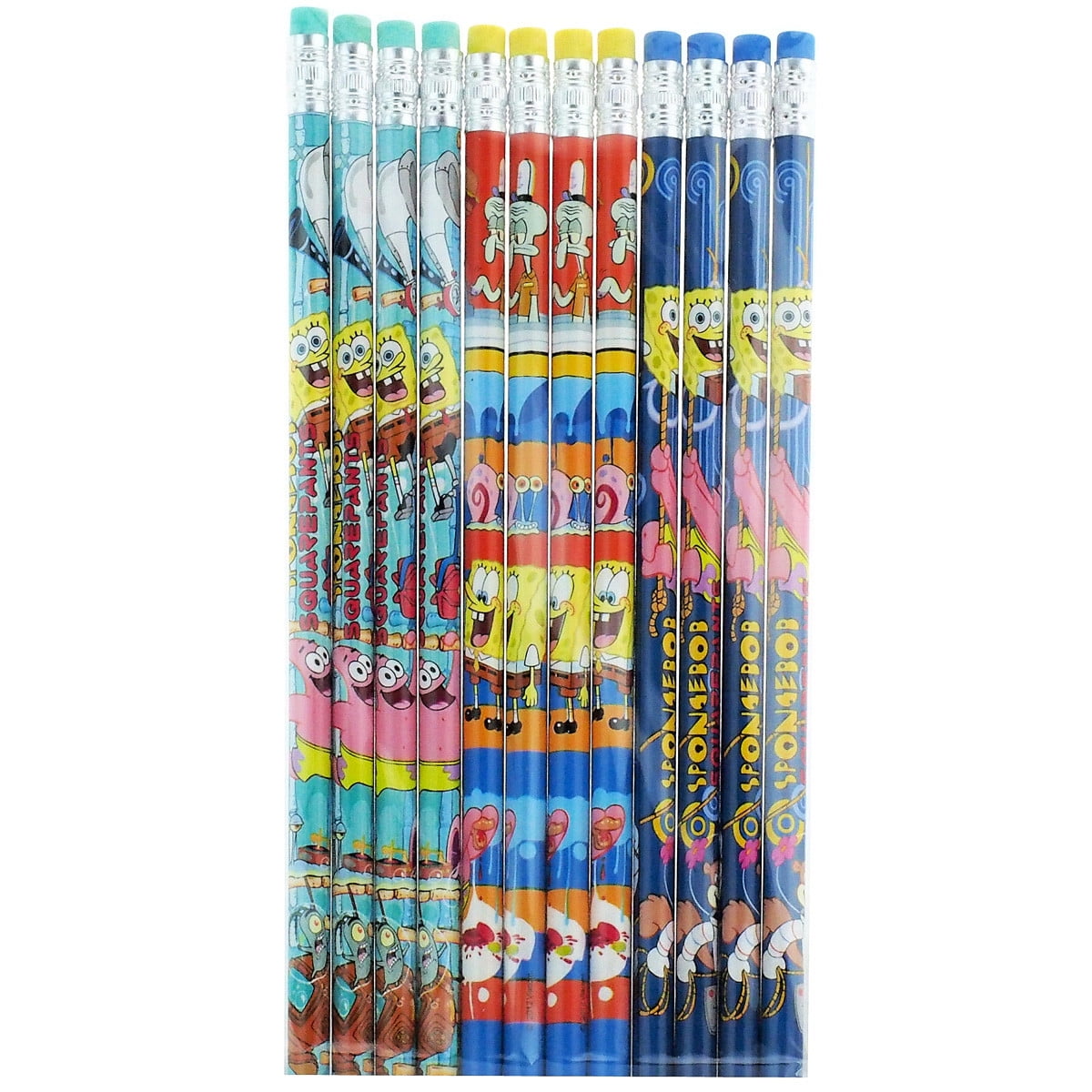Spongebob Squarepants Character 12 Wood Pencils Pack - Walmart.com